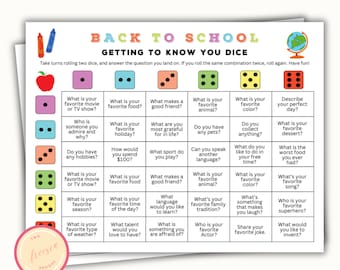 Editable Back to School Dicebreaker Classroom Icebreaker Activity Roll ...