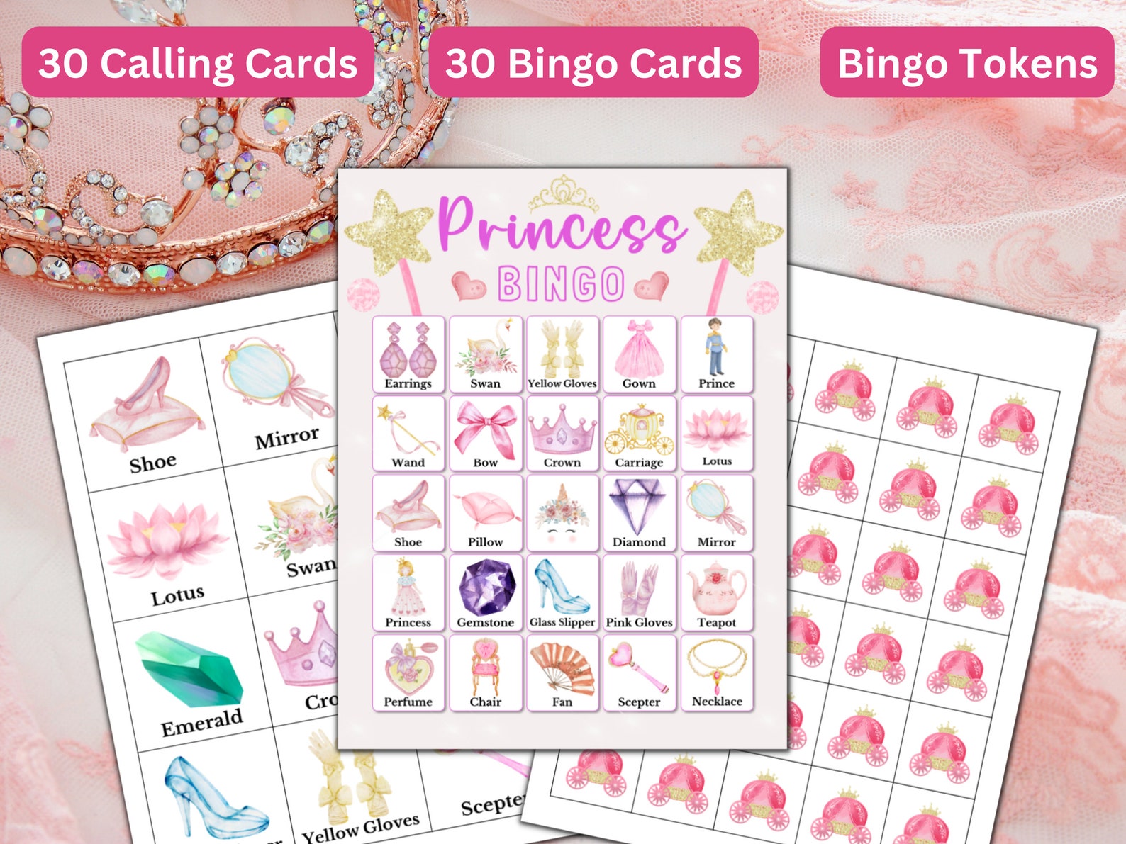 Princess Bingo Game Printable Princess Bingo for Girls Birthday, Brunch ...
