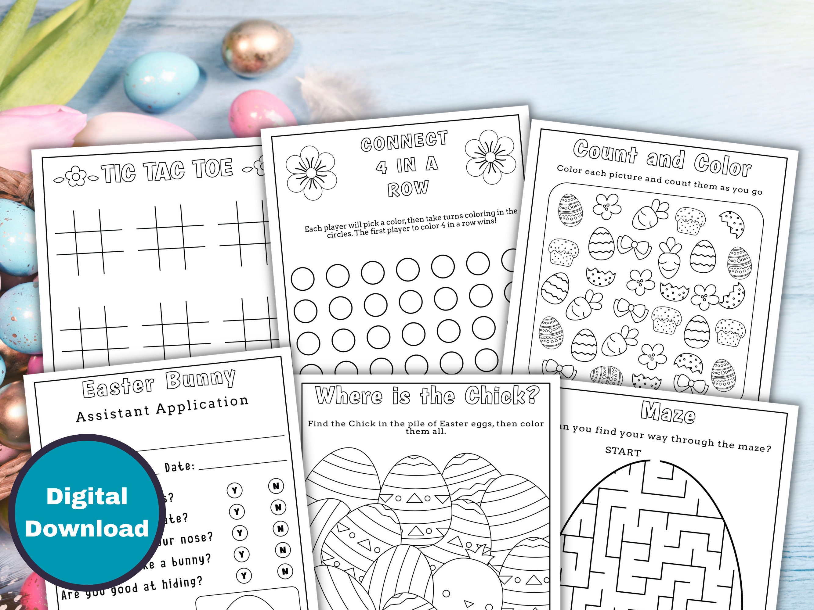 Easter Activity Pages for Kids Easter Coloring and Activity Pack ...