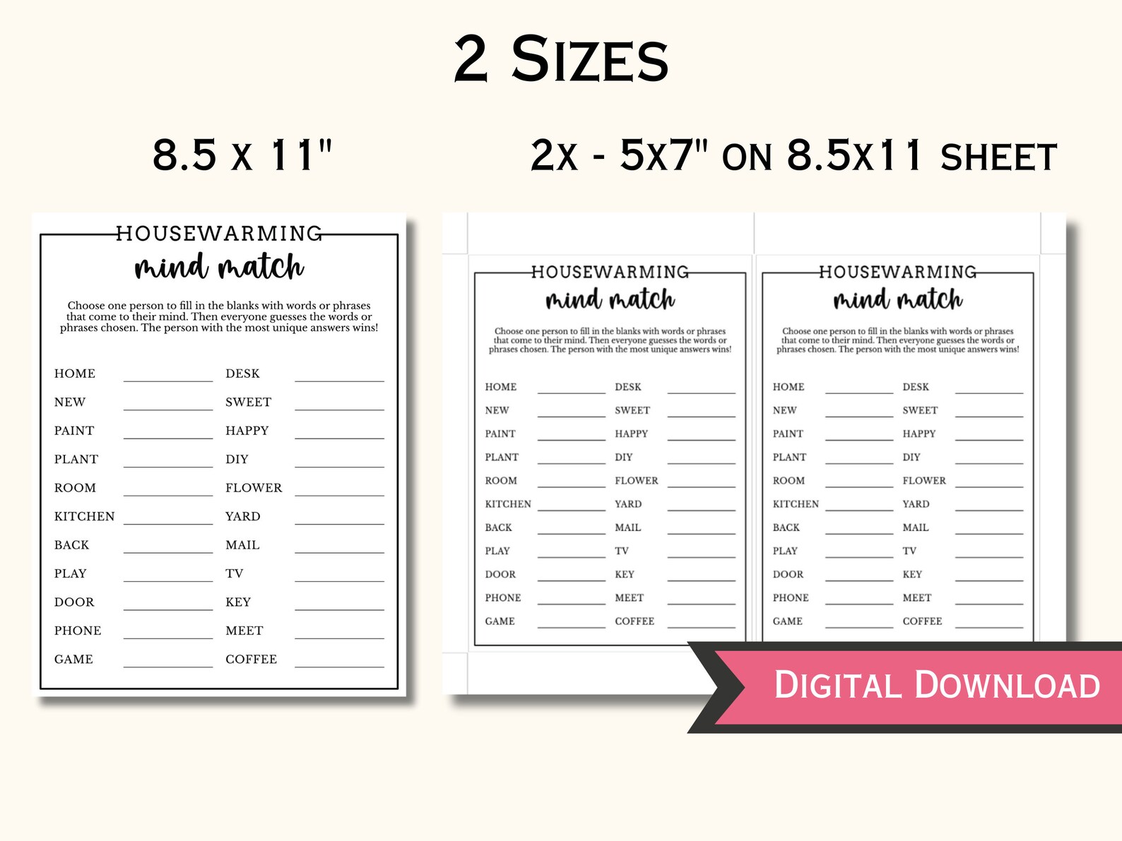 Housewarming Party Games - Printable Housewarming Game Bundle ...