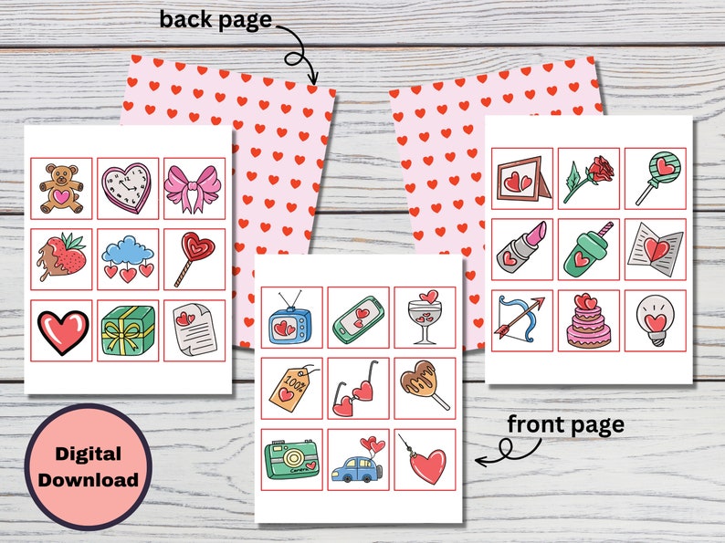 Valentine's Day Memory Game for Kids - Printable Matching Game ...