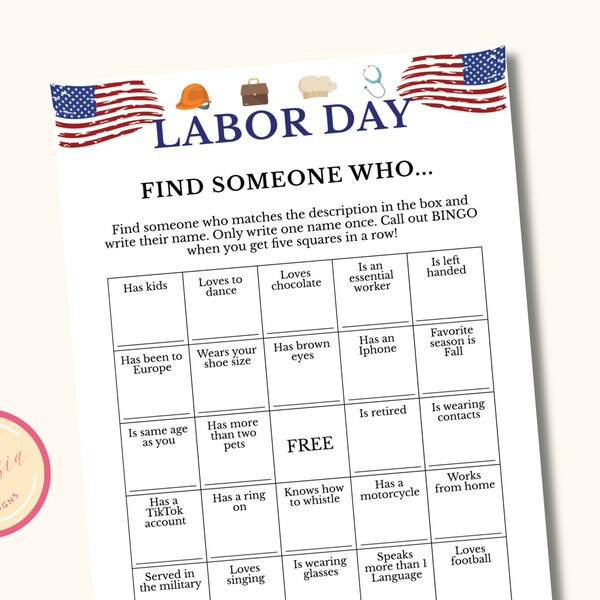 Labor Day Printable Games - Etsy