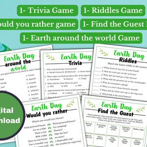 Printable Earth Day Game Bundle for Kids and Adults Game for - Etsy