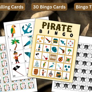 Pirate Bingo Cards - Printable Pirate Bingo Cards for Kids Birthday ...