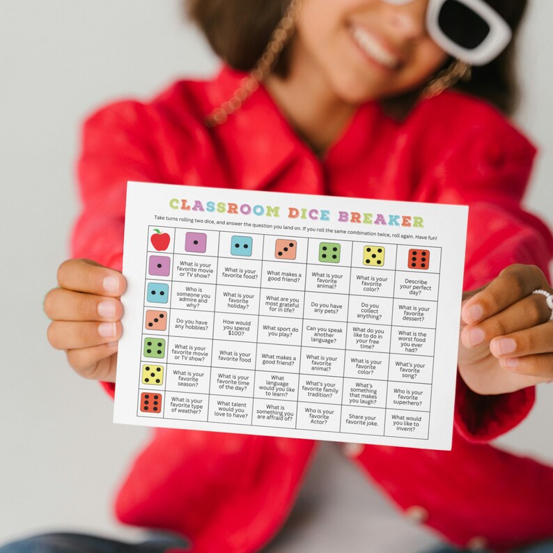 Classroom Icebreaker Activity - Back to School Dicebreaker - Roll ...