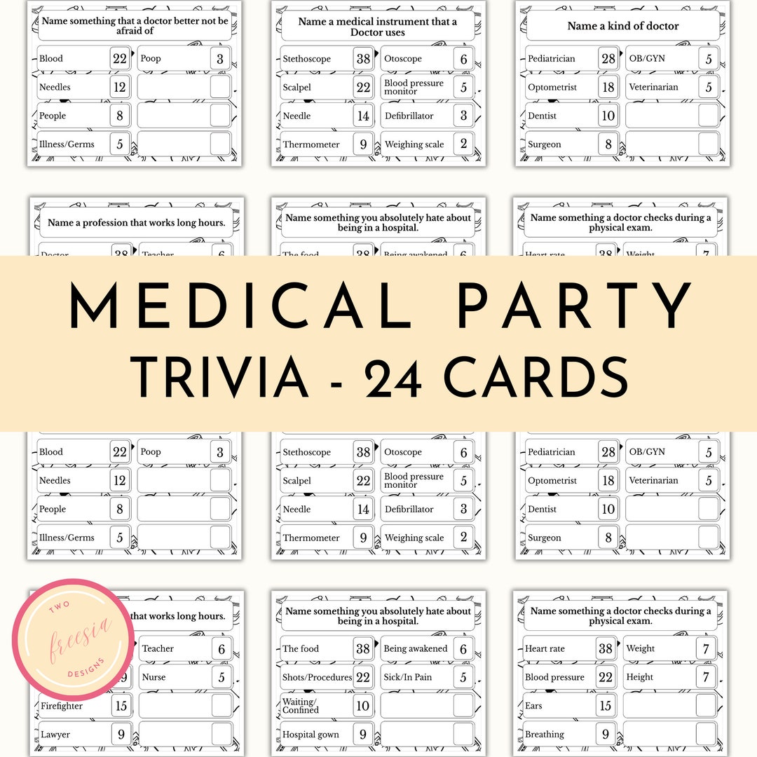 Medical Trivia Feud - Printable Party Game for Doctor Graduation ...