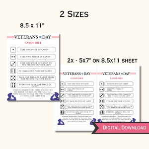 Veterans Day Candy Dice Game - Veterans Day Party Game for Kids ...