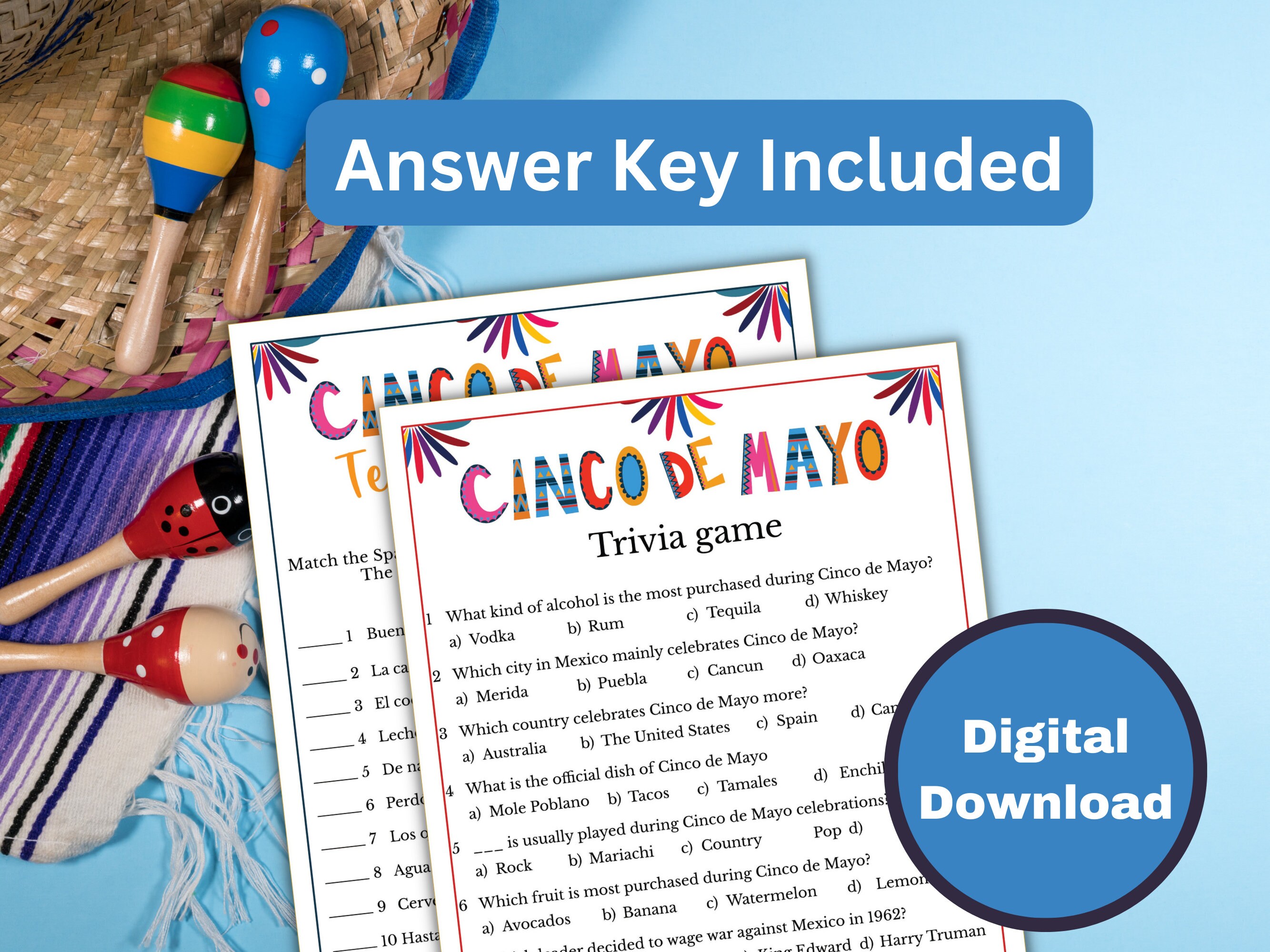 24 Cinco De Mayo Game Bundle for Kids & Adults Mexican Game - Etsy