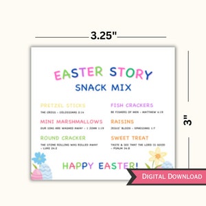 Editable Easter Story Snack Mix - Printable Easter Treat Gift Tag ...