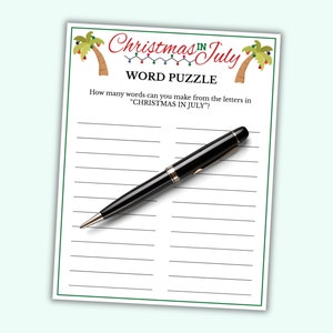 Printable Christmas in July Games for Kids & Adults - 13 Christmas in ...