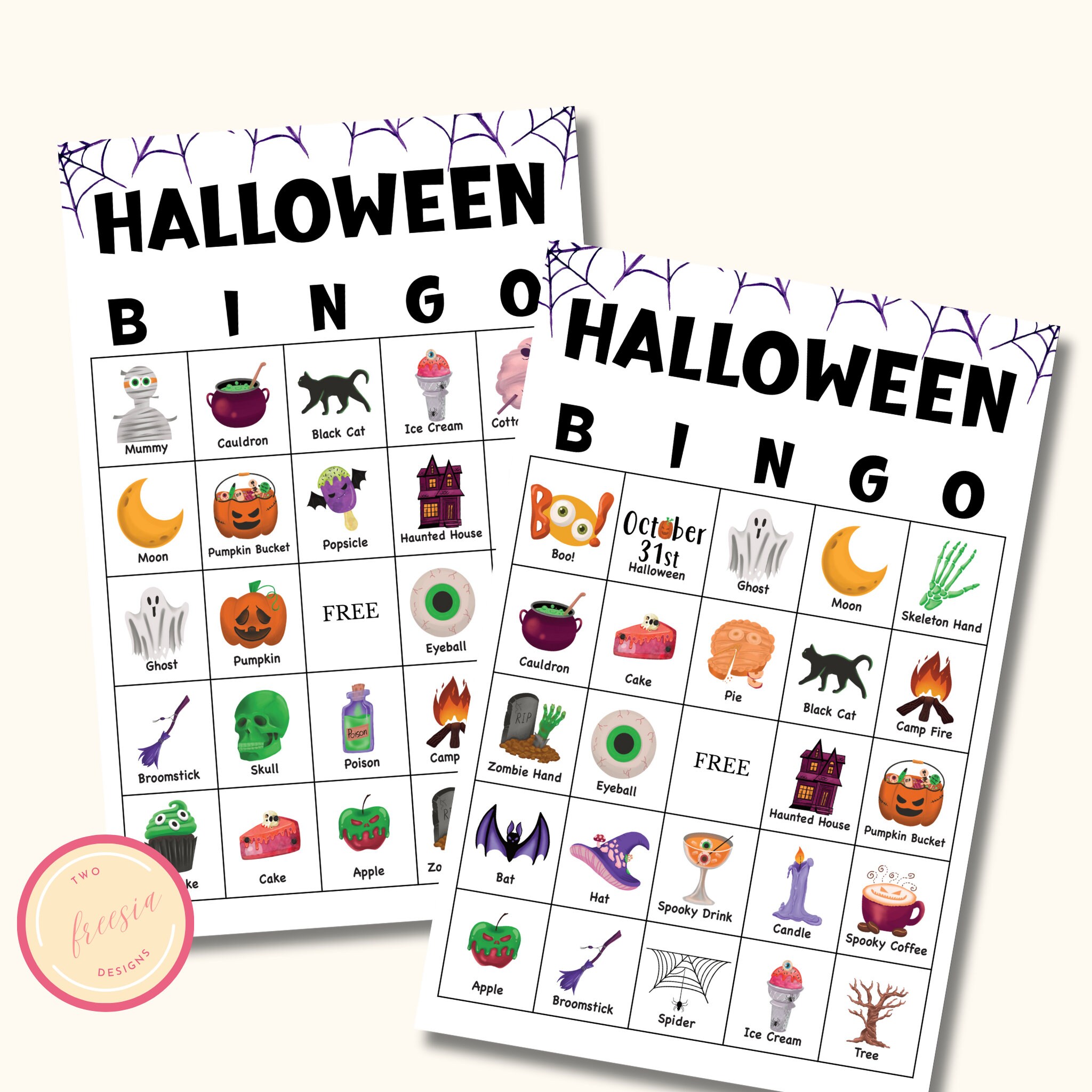 30 Bingo Halloween Cards Printable Bingo Game for Kids - Etsy