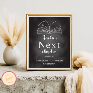 My Next Chapter Starts at - Graduation Party Table Sign - Editable ...