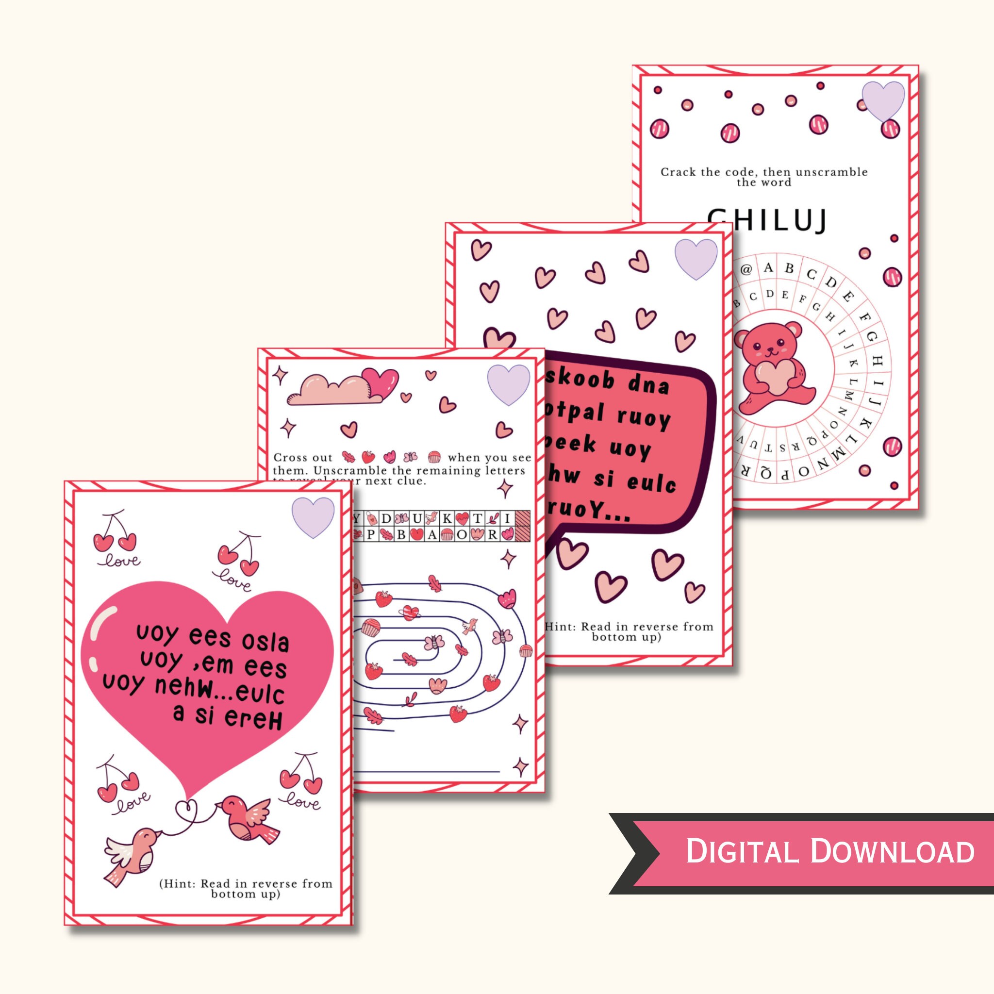 Valentine's Day Indoor Treasure Hunt for Older Kids - Scavenger Hunt ...