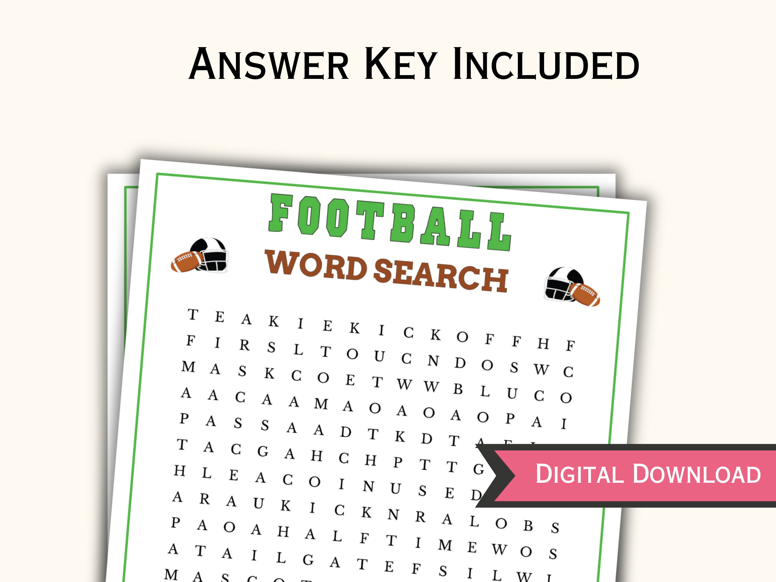 Football Word Search Game Printable Football Party Game Football Party ...