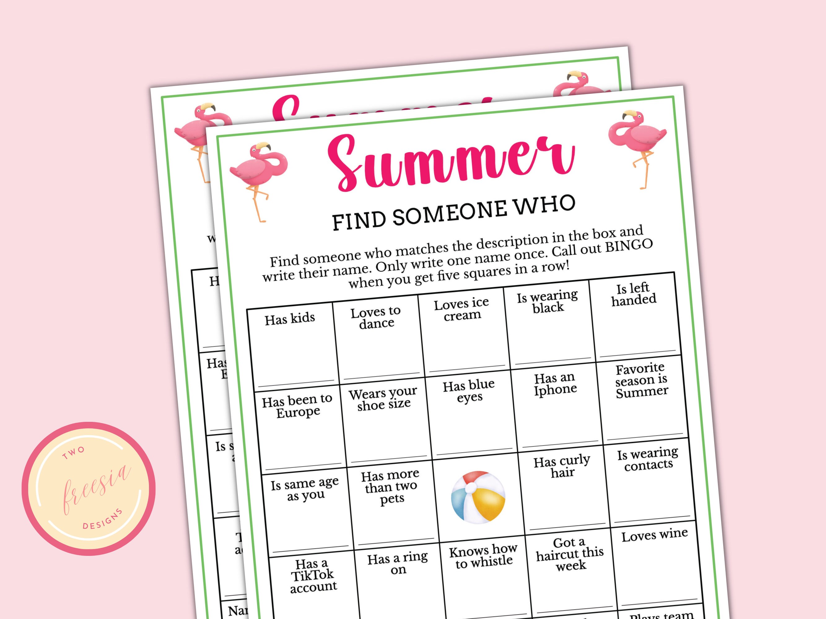 Find Someone Who - Summer Find the Guest Bingo - Printable Summer Party ...