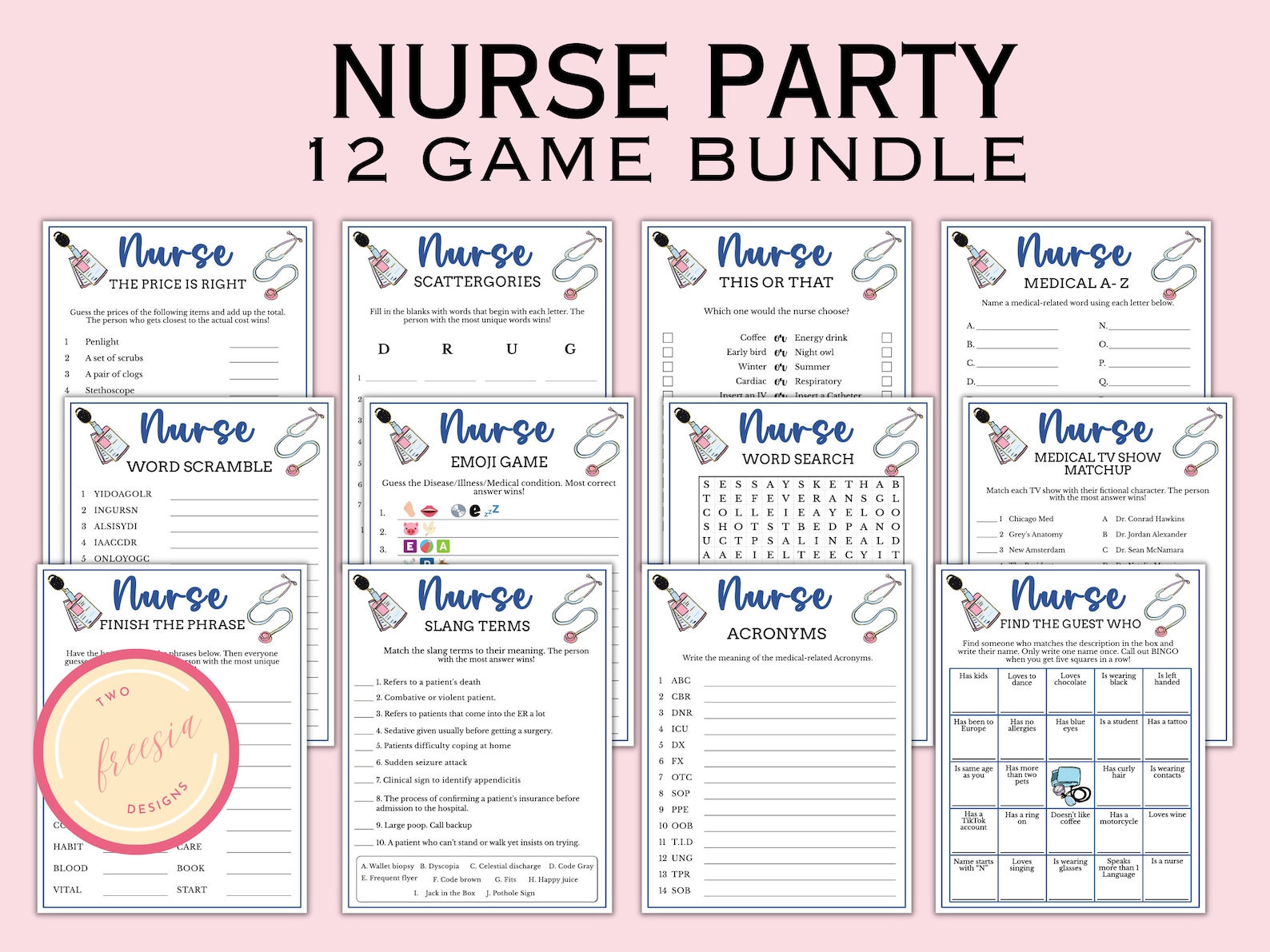 12 Nurse Theme Party Games - Nurse Graduation Game - Nurse Graduation ...
