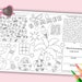 Summer Coloring and Activity Placemat Printable Summer Activity Pages ...