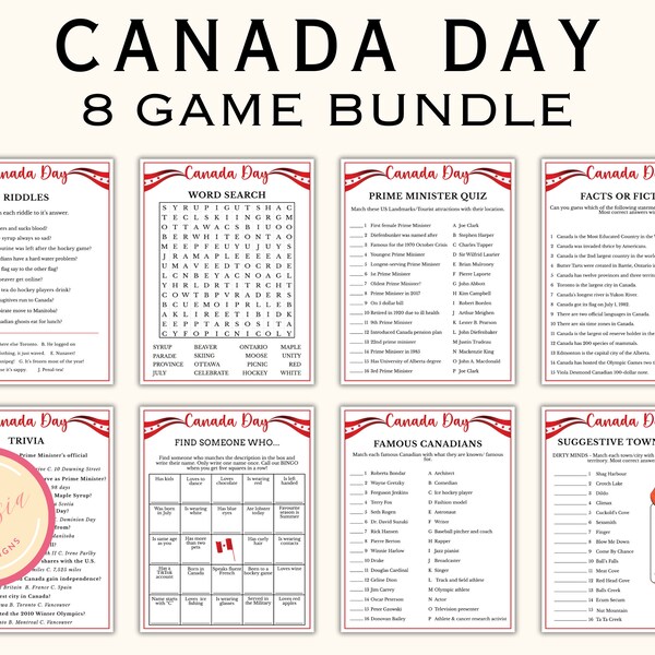 Canada Day Games, 8 Printable Canada Day Activities, Canada Day Game ...