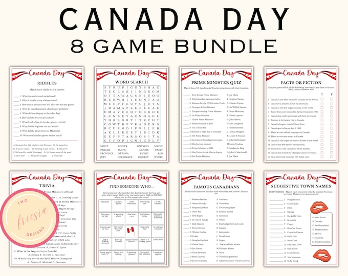 Think Fast Canada Day Game | July 1st Printable Games | Canada Day ...