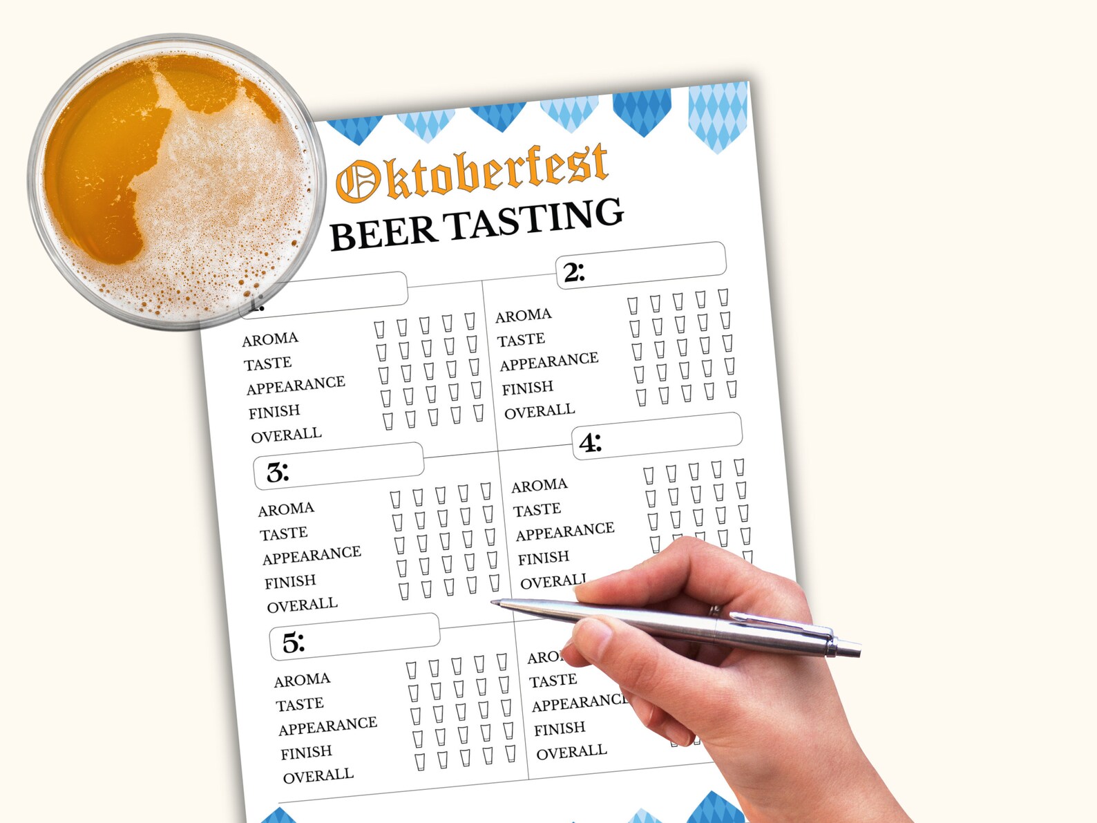 Oktoberfest Beer Tasting Scorecard - Printable Beer Tasting Sheet for ...