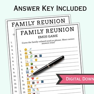 Family Reunion Emoji Game - Printable Family Reunion Emoji Pictionary ...