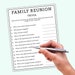 Family Trivia Game - Printable Family Reunion Party Games - Family ...
