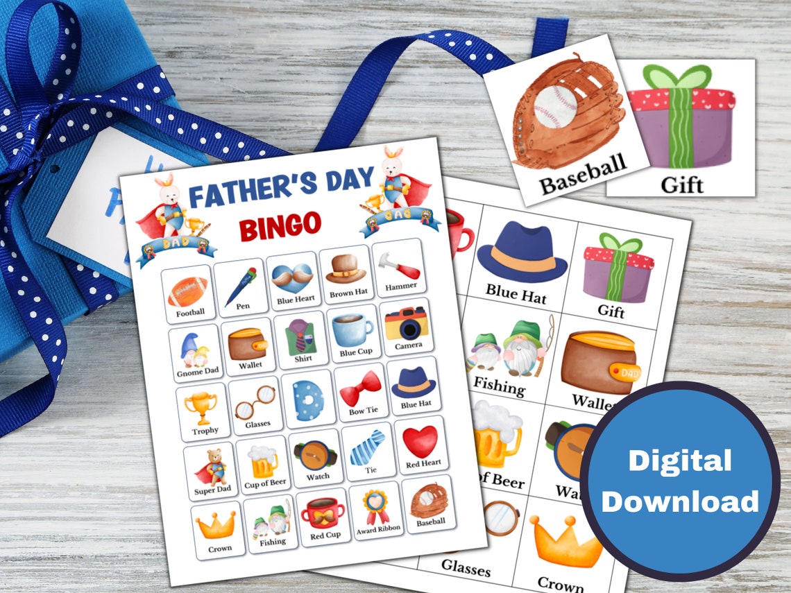 Father's Day Bingo Cards Printable Party Game for Father's Day Party ...