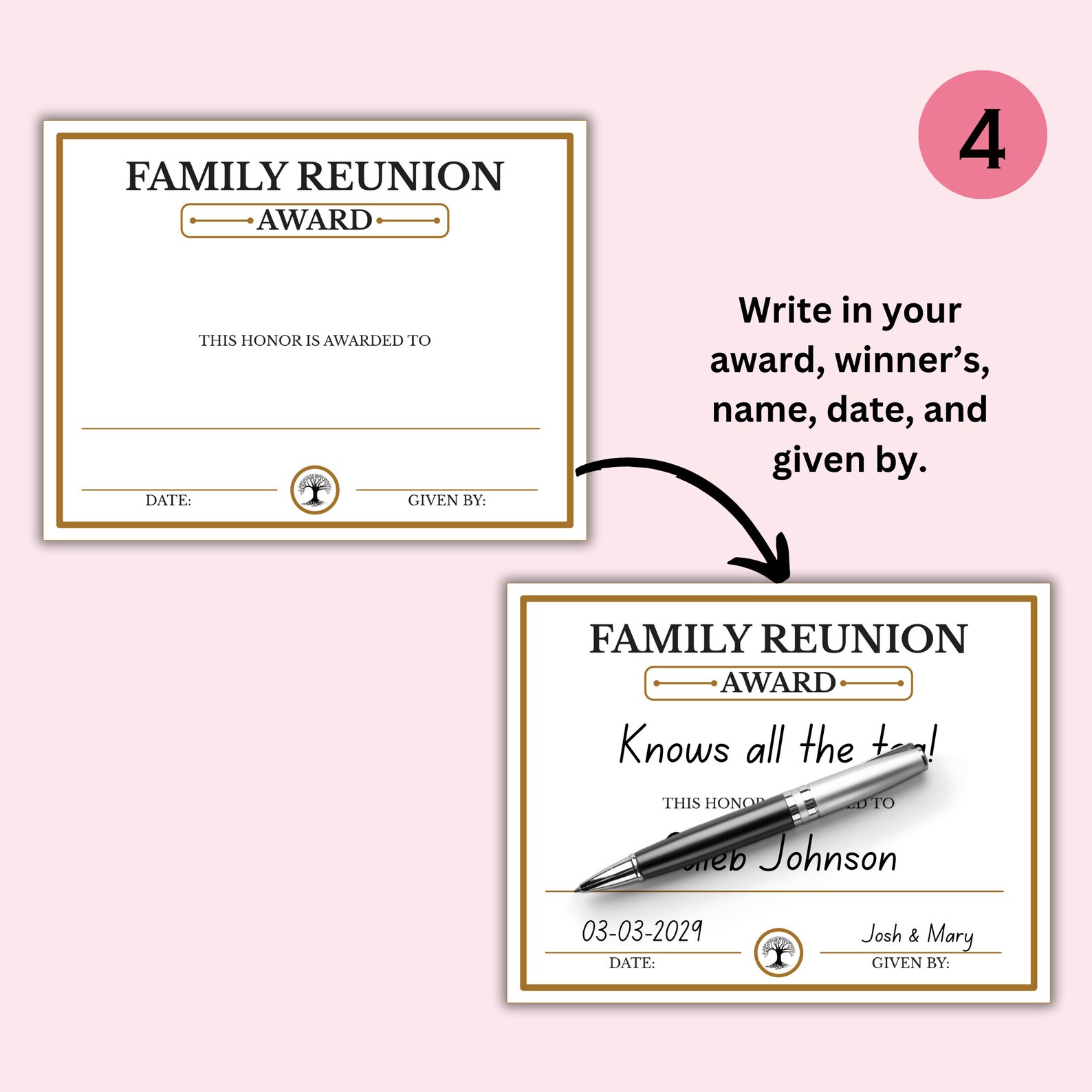 100 Editable Family Reunion Award Certificates - Funny Family Reunion ...