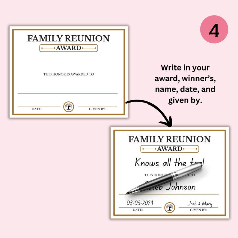 100 Editable Family Reunion Award Certificates - Funny Family Reunion ...
