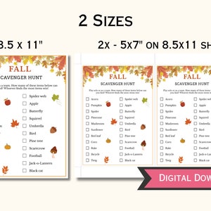 Fall Scavenger Hunt Game - Printable Autumn Game - Fun Fall Time ...