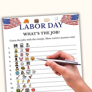 Labor Day Emoji Pictionary Game - Printable Labor Day Party Activity ...
