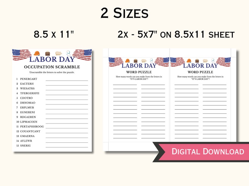 Labor Day Game Bundle Printable Labor Day Party Games & - Etsy