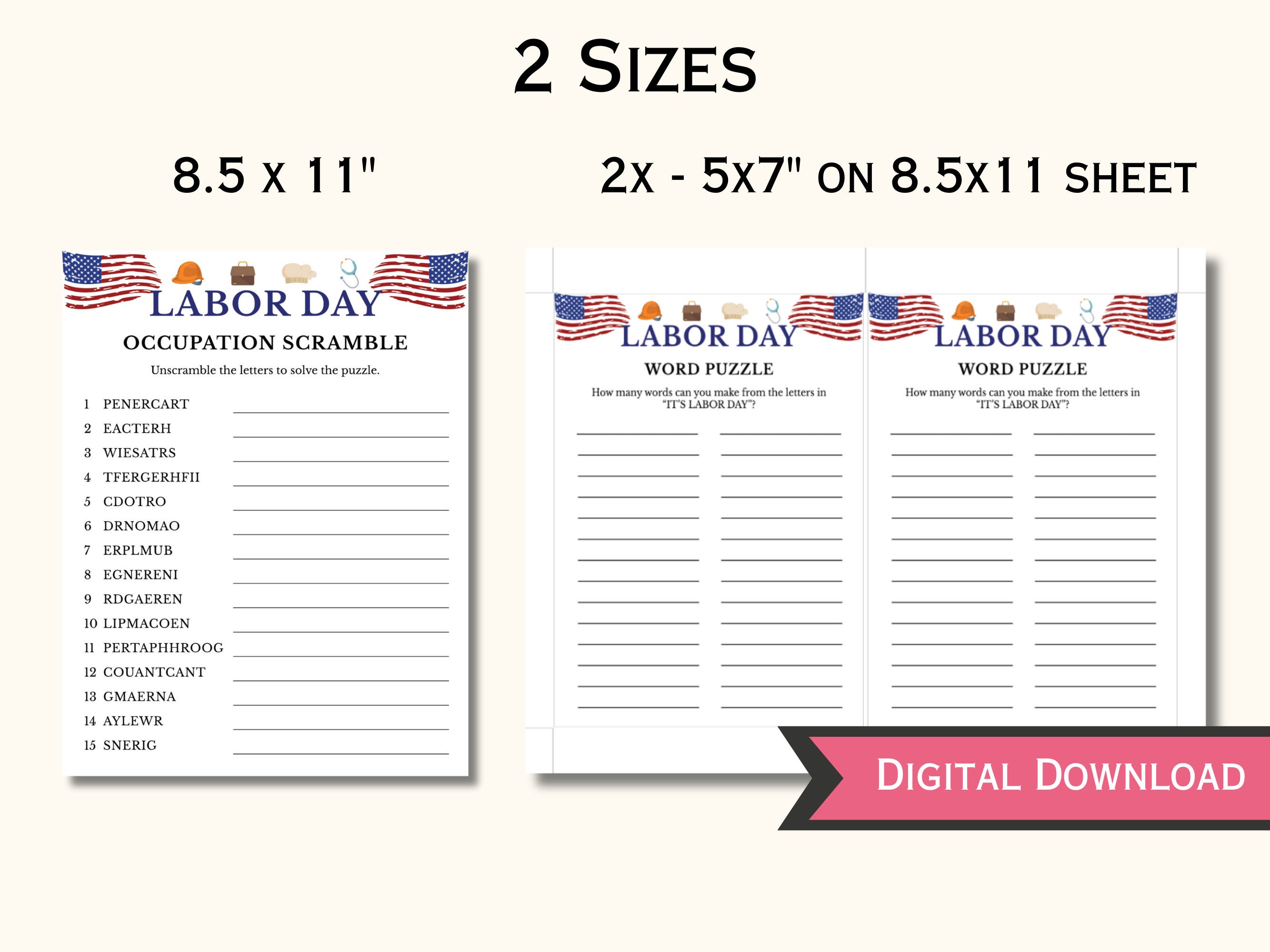 Labor Day Game Bundle - Printable Labor Day Party Games & Activity ...