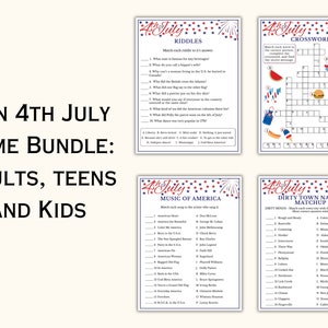 4th of July Games - 30 Printable Fourth of July Game Bundle for Kids ...