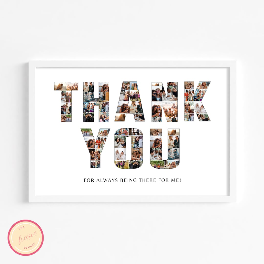 Thank You Photo Collage Template - Photo Gift Collage - Editable ...