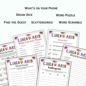 24 Cinco De Mayo Game Bundle for Kids & Adults - Mexican Game Night ...