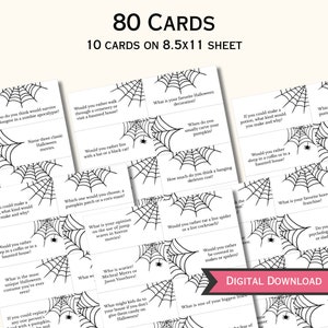 Printable Halloween Conversation Starters Cards - Halloween Icebreaker ...