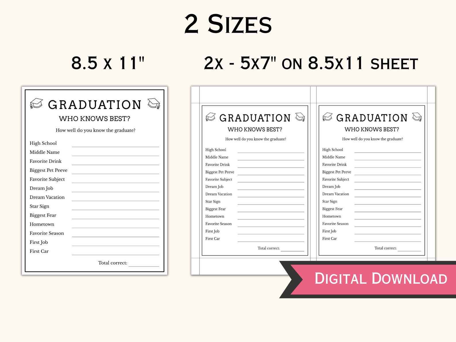 2023 Graduation Games - 4 Printable Graduation Party Games - Class of ...