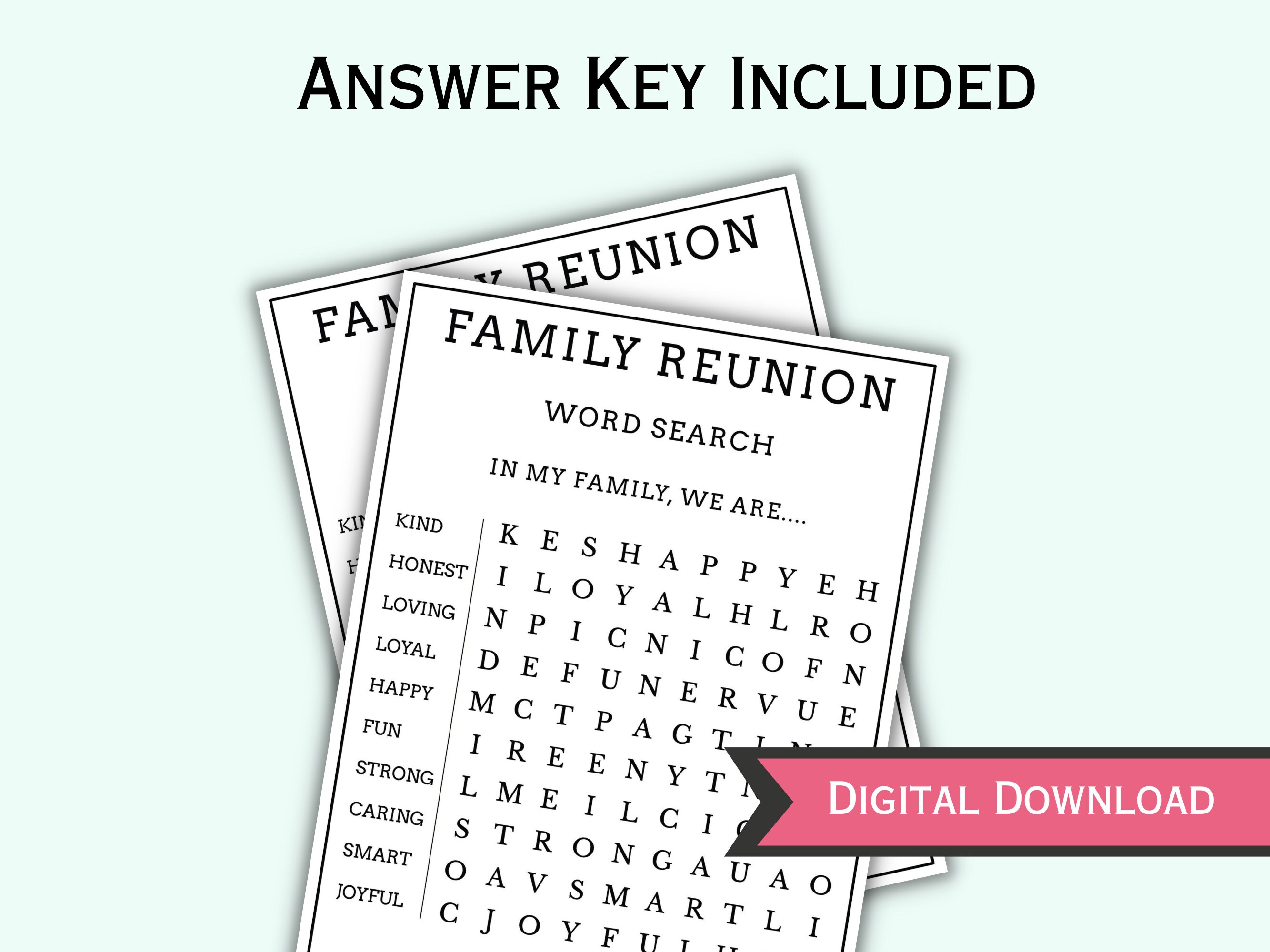 Family Reunion Game Bundle for Kids – 17 Printable Activities (PDF ...