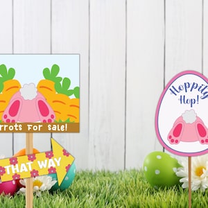 Printable Easter Egg Hunt Signs - Easter Bunny Party Decorations and ...