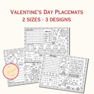 Valentine's Day Placemat for Kids - Printable Activity and Games for ...