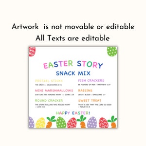 Editable Easter Story Snack Mix Activity - Easter Treat Gift Tag ...