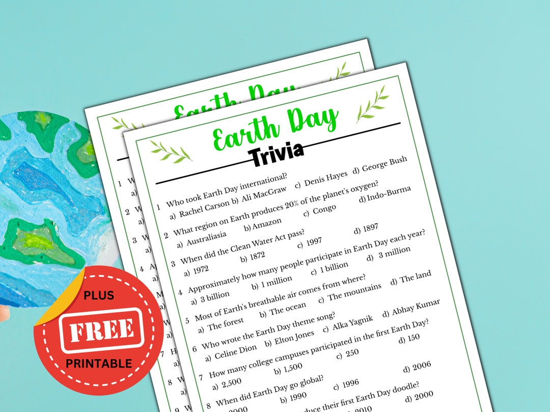 Earth Day Trivia Game for Kids and Adults - Printable Earth Day ...
