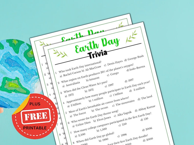Earth Day Trivia Game for Kids and Adults - Printable Earth Day ...
