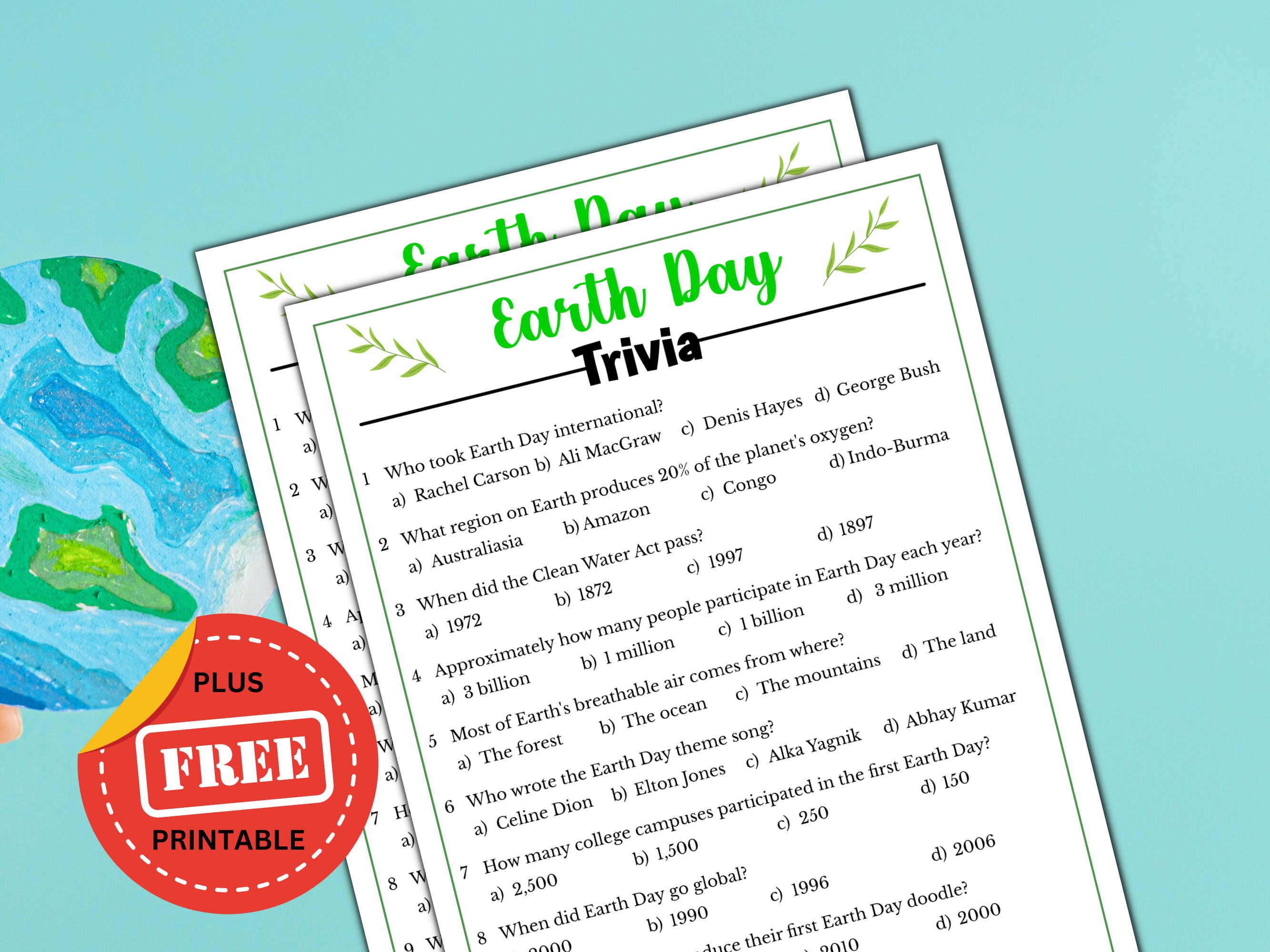 Earth Day Trivia Game for Kids and Adults - Printable Earth Day ...