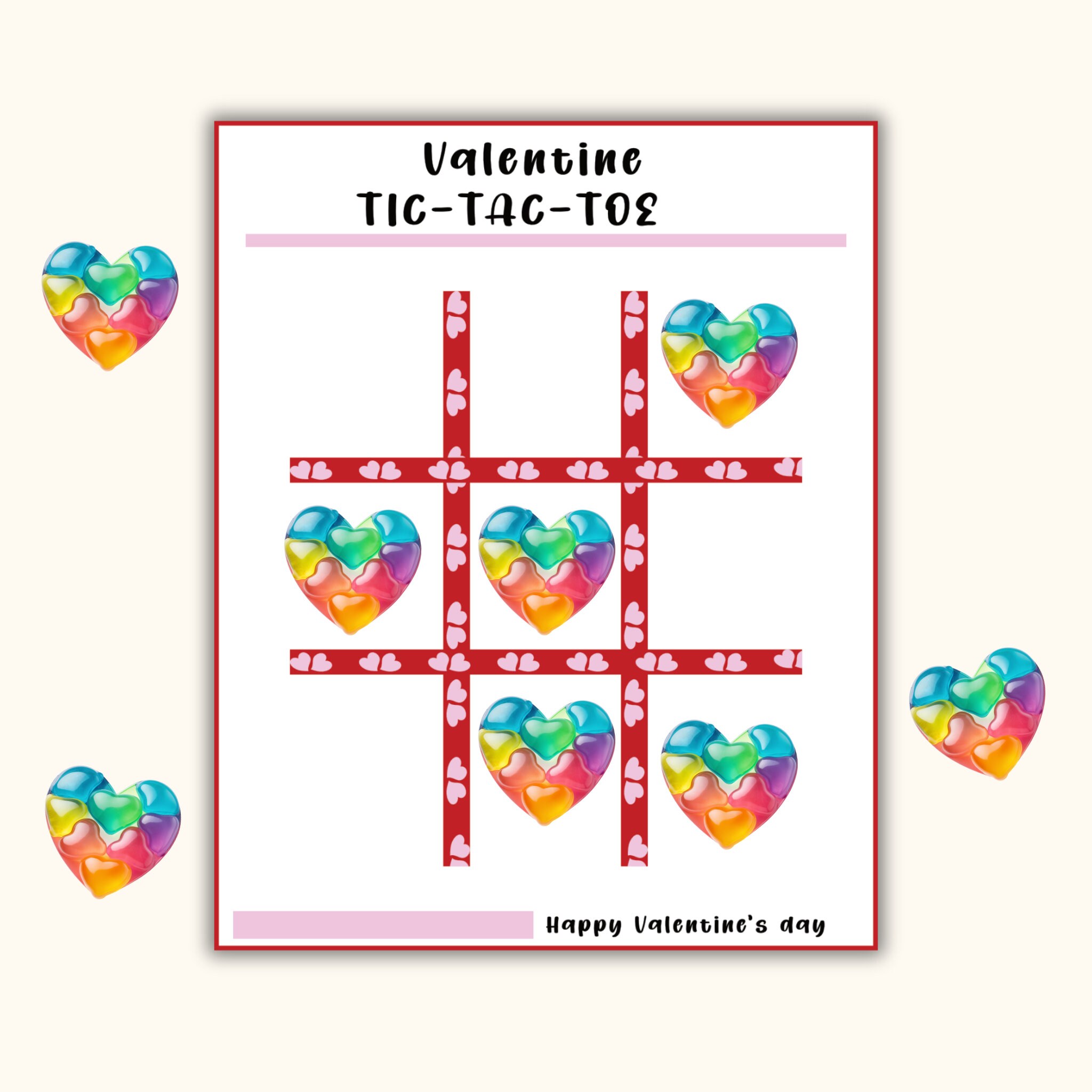 Printable Valentine's Day Tic Tac Toe Cards for Kids - School and Party ...