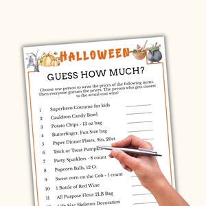 Guess How Much Game - Printable Halloween Party Game for Teens and ...
