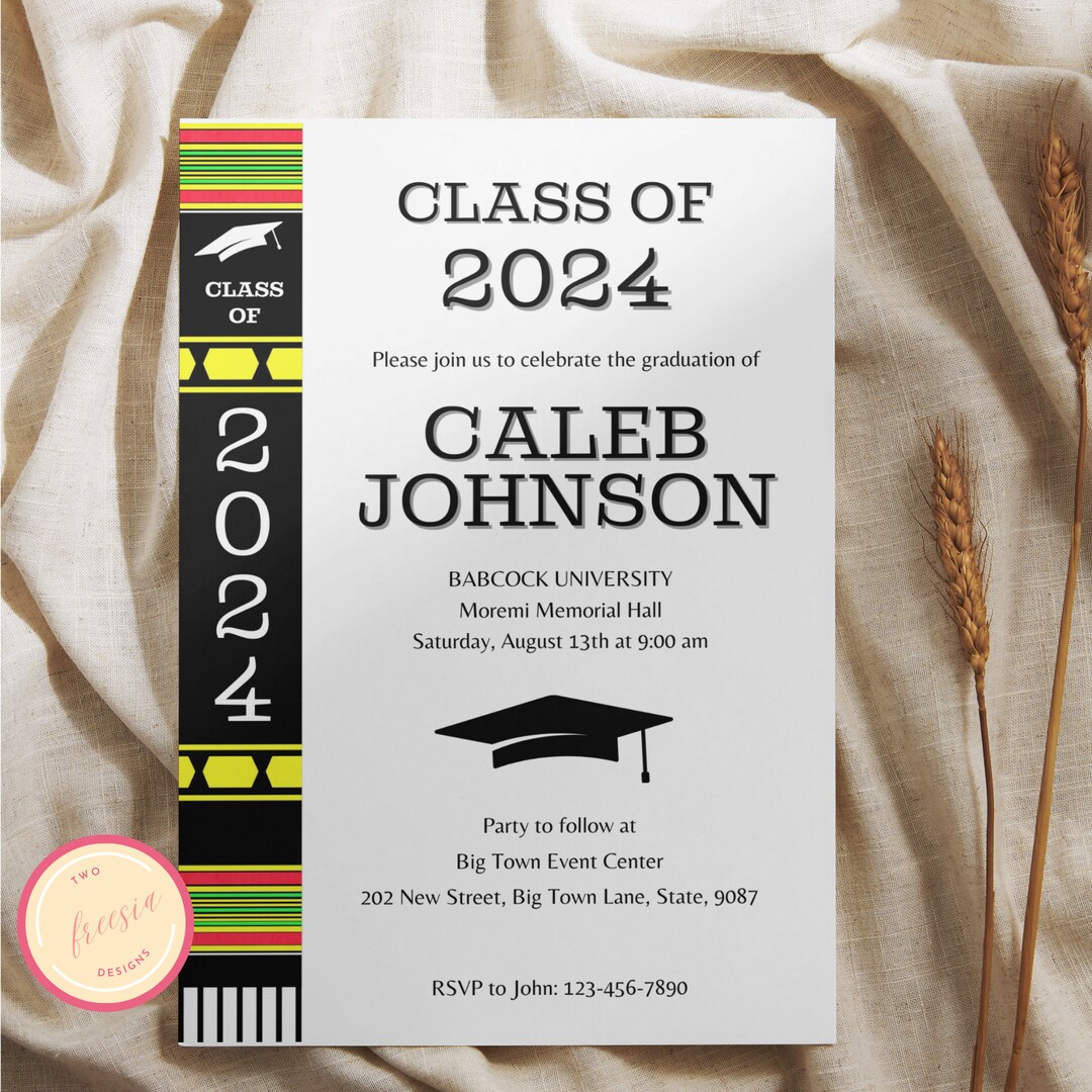Graduation Party Invitation Template 2024 College Graduation Invite ...