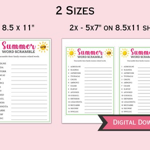 12 Printable Summer Game Bundle for Kids and Adults - Beach, Pool Party ...