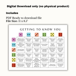 Getting to Know You Dice Game - Back to School - Classroom Icebreaker ...